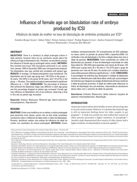 Pdf Influence Of Female Age On Blastulation Rate Of Embryo Produced