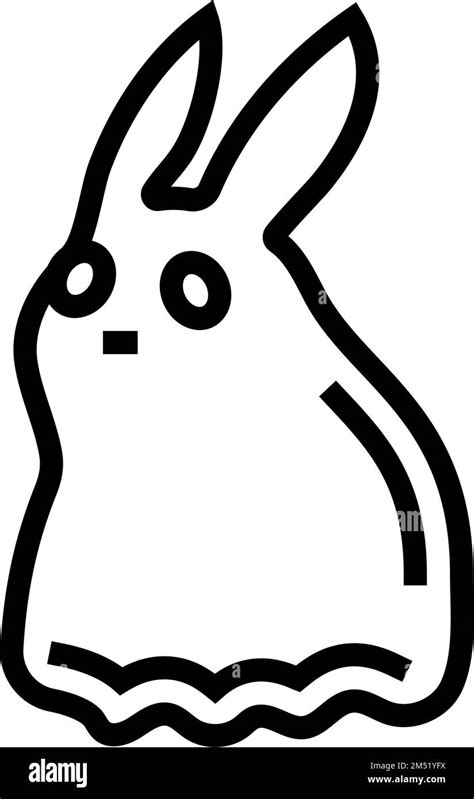 Bunny Ghost Line Icon Vector Illustration Stock Vector Image And Art Alamy