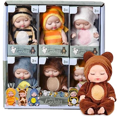 Mini Boneca Reborn De 4 Polegadas Com Roupas De Animais Conjunto De