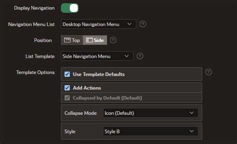 Oracle Apex Navigation Menu