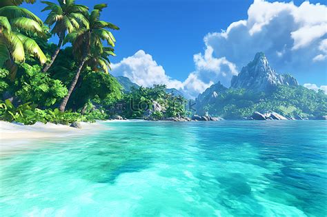 열대 섬 일러스트 무료 다운로드 Lovepik