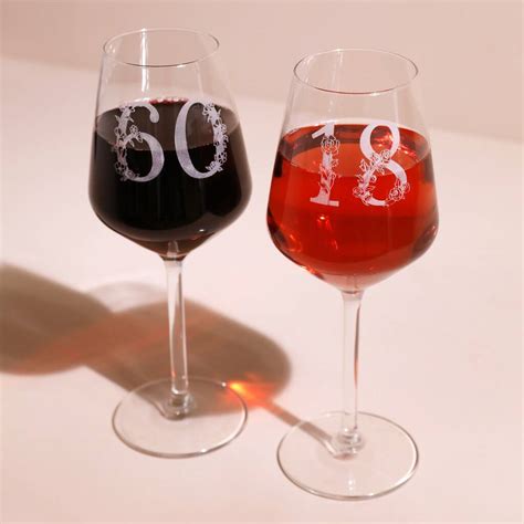 Personalised Floral Milestone Birthday Wine Glass By Lisa Angel