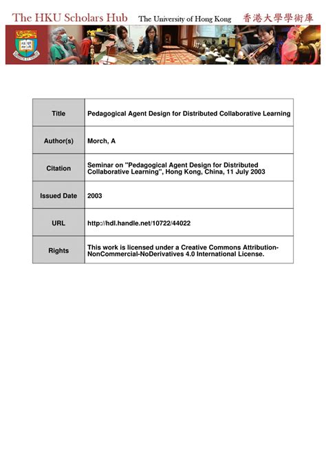 Pdf Pedagogical Agent Design For Distributed Collaborative Learning