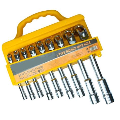 Hand Tools And Spanners 9 Piece L Shaped Perforated Socket Spanner Set