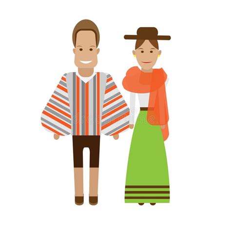 Jamaica Costa Rica Hombres Y Mujeres Vestidos Con Traje Nacional