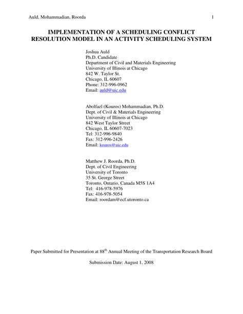 Pdf Implementation Of Scheduling Conflict Resolution Model In