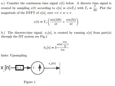 Solved Consider The Continuous Time Signal X T Below A Chegg