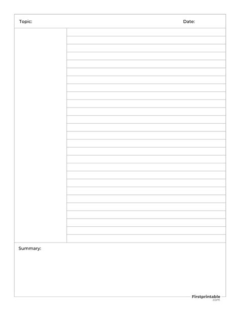 Lined Cornell Notes Cornell Notes Template Notes Template Cornell Notes