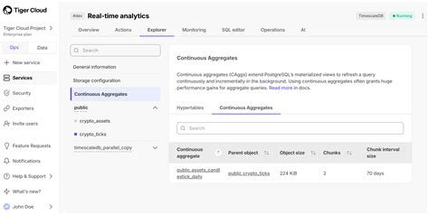 Tigerdata Documentation Service Explorer