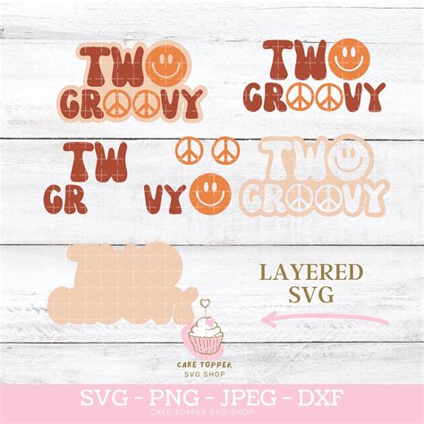 Two Groovy Svg Cut File 2nd Birthday Retro 70s Theme Etsy Uk