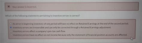 Solved X Your Answer Is Incorrect Which Of The Following
