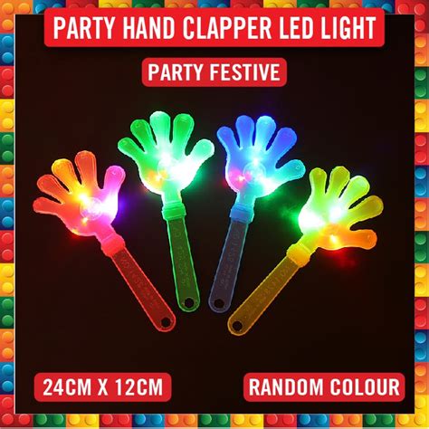 Party Hand Clapper Flashing Led Light Fun Hand Clapper Party Toy Party Pack T 24cm X 12cm