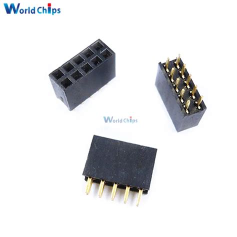 PCS X Pin P Mm Double Row Female Straight Header Pitch Socket Pin Strip In Integrated