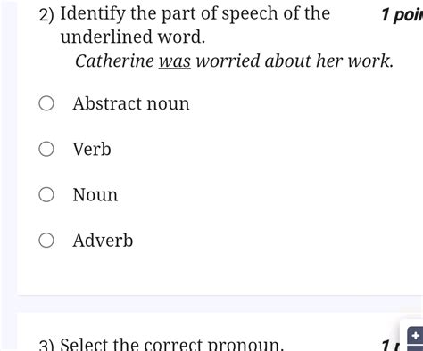 2 Identify The Part Of Speech Of The 1 Poir StudyX