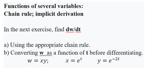 Solved Functions Of Several Variables Chain Rule Implicit Chegg