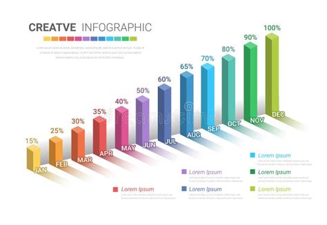 Project Timeline Graph For 12 Months 1 Year Template For Diagram Stock Vector Illustration