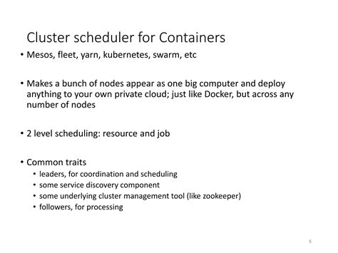 Intro To Cluster Scheduler For Linux Containers Ppt