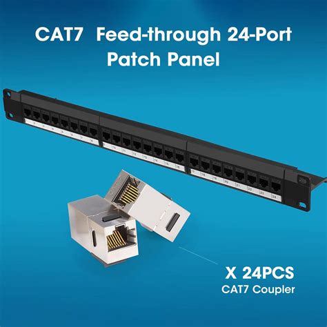Zoerax Patch Panel 24 Port Cat6 Cat6a Cat7 With Inline Keystone 10g