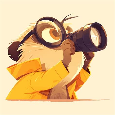 Premium Vector An Agile Meerkat Reporter Cartoon Style