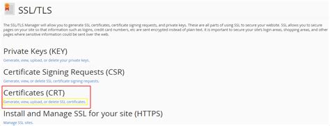 Generating A Self Signed Ssl Certificate Using Cpanel And Whm Web