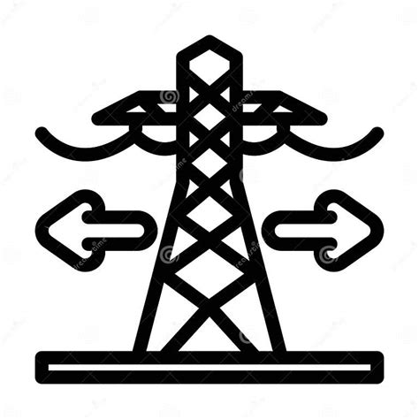 Icône De Ligne électrique Dextension De Grille Illustration De Vecteur