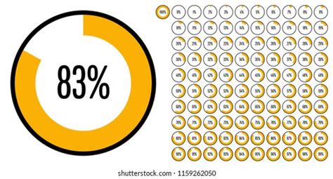 Set Circle Percentage Diagrams 0 100 Stock Vector Royalty Free