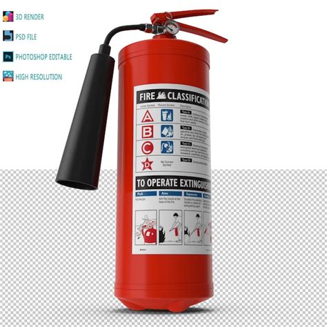 Premium Psd Fire Extinguisher 3d Render Psd