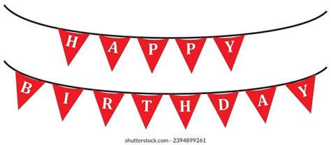 Happy Birthday Banner Birthday Party Flags Stock Vector Royalty Free