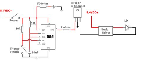 Single Pulse Driver Circuit Laser Pointers