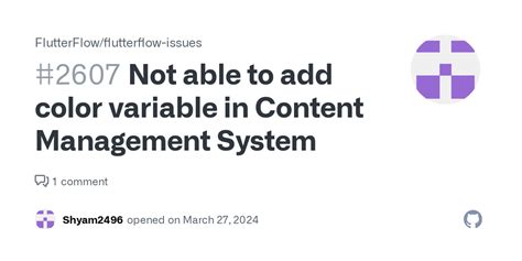 Not Able To Add Color Variable In Content Management System · Issue