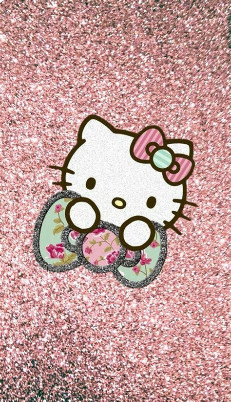 Wallpaper Hello Kitty Glitter