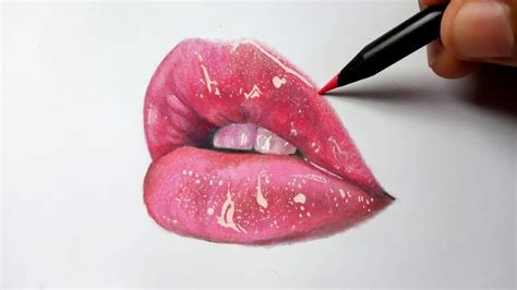 Drawing A Realistic Mouth With Colored Pencils Youtube