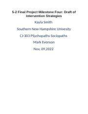 CJ 303 5 2 Final Project Milestone Four Draft Of Intervention