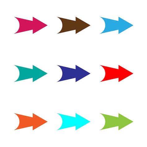 Premium Vector Colorful Directional Arrow Icons Set Vector Arrow Symbols Isolated On White