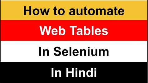 How To Handle Web Table In Selenium Webdriver And Sort Them In