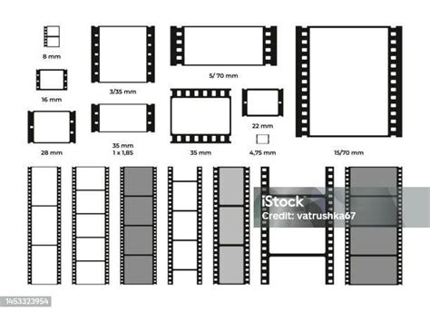 필름 프레임 형식 아날로그 35mm 슬라이드 롤 사진 촬영 빈 네거티브 스트립 오래된 복고풍 테이프 릴 벡터 절연 세트 필름 프레임에 대한 스톡 벡터 아트 및 기타 이미지