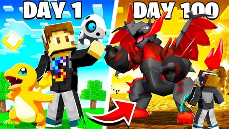 I Spent 100 Days In Fusion Pixelmon Minecraft Pokemon Youtube