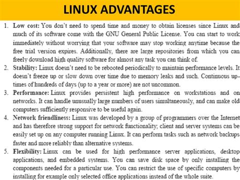 Linux Advantages And Disadvantages Ppt