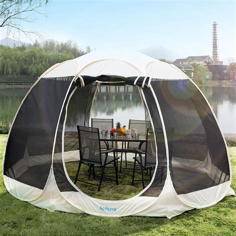 Lomive Pop Up Screen Gazebo 12x12ft Screen House Room For
