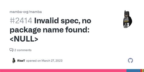 Invalid Spec No Package Name Found Issue Mamba Org Mamba