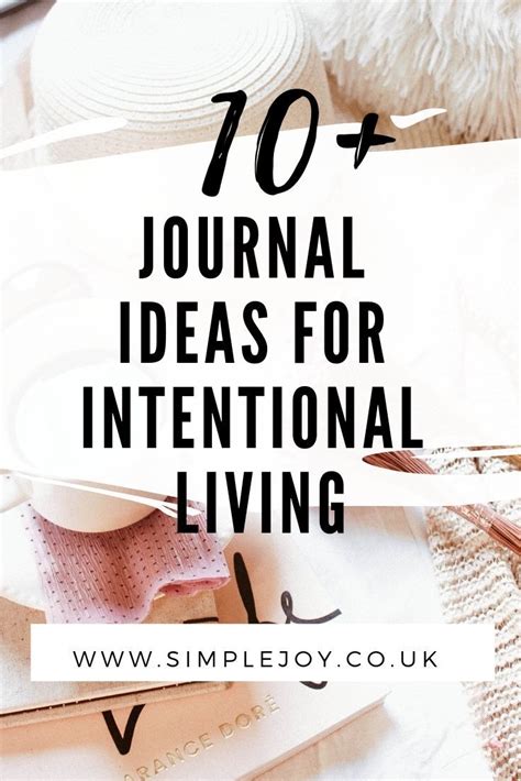 Journal Ideas For Intentional Living Simple Joy Intentions Journal