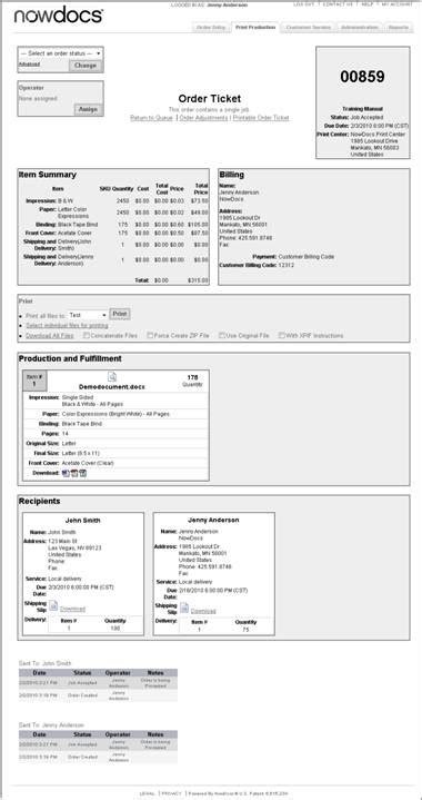order ticket