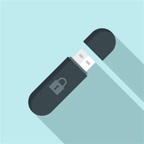 premium vector secured usb flash icon flat illustration of secured