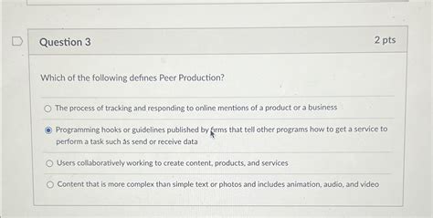 Solved Question 32 ﻿ptswhich Of The Following Defines Peer