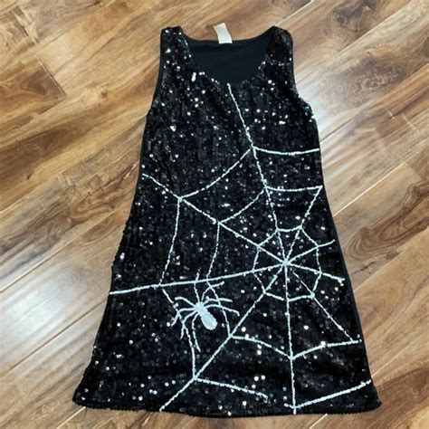 Spirit Dresses Spirit Halloween Sequin Spider Web Dress Large
