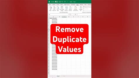 Remove Duplicate Values In Excel Youtube