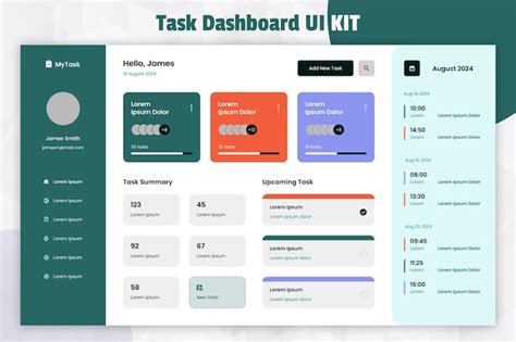 Premium Vector Task Schedule Dashboard UI Kit