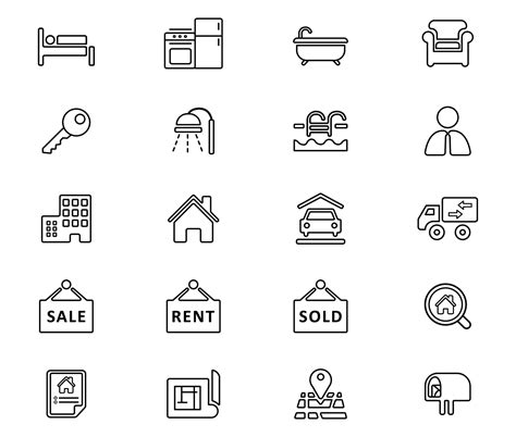 Real Estate Icon Set 43197406 Vector Art At Vecteezy