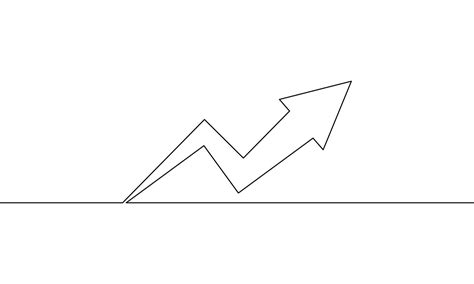 Continuous Line Drawing Of Arrow Growth Graph Business Arrow Up Bar Chart Object One Line