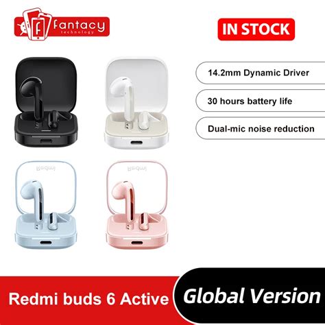 Global Version Xiaomi Redmi Buds Active Earphones Hours Battery Life Dual Mic Noise